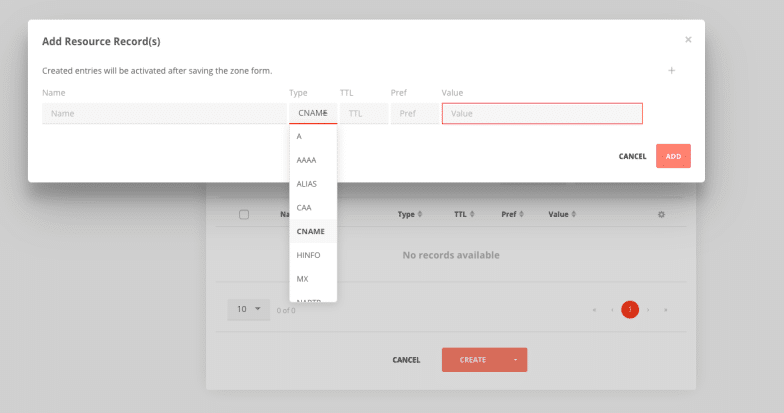 CNAME records | DNS | Snapshot Hub by InterNetX
